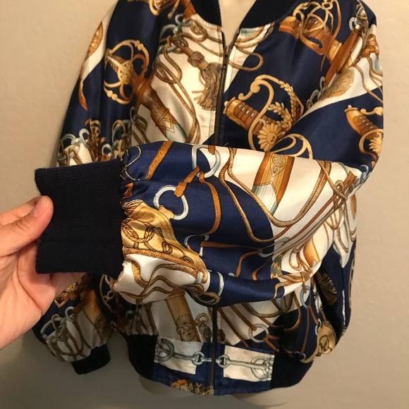Metro | Jackets & Coats | Baroque Print Bomber Vintage Jacket | Poshmark